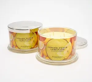 HOMEWORX BY SLATKIN + CO. As Is S/2 18oz Ginger Candles - One-color