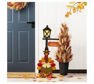 GLITZHOME 36'h Thanksgiving Led Turkey Lamp Pos T Porch Decor - One-color