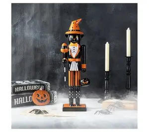 GLITZHOME 19' Halloween Wooden Halloween Charac Ter W/ Ornament - One-color
