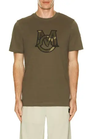 Moncler Short Sleeve Tee In Olive