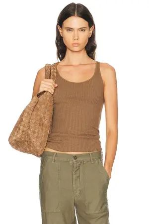 Enza Costa Military Rib Slim Tank Top - Army