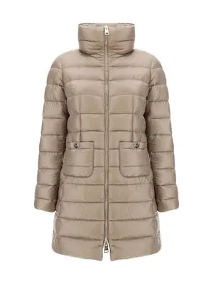Herno Down Jacket With High Wrap-Around Collar - Grey
