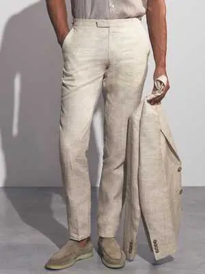 REISS Bloomfield Linen-cotton Slim-fit Trousers