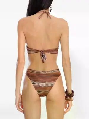 AMIR SLAMA Striped Halterneck Bikini Set