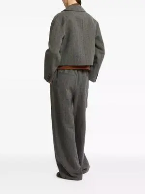 YVES SALOMON Notched Lapel Double-breasted Jacket
