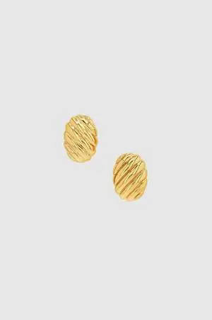 ANINE BING ANINE BING Ribbed Oval Earrings