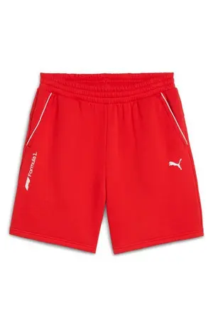 PUMA Formula 1® Essential Logo Fleece Sweat Shorts - Pop Red