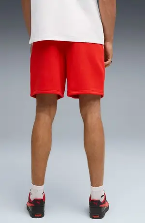 PUMA Formula 1® Essential Logo Fleece Sweat Shorts - Pop Red