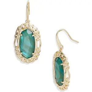 Kendra Scott Kendra Scott Dani Figaro Frame Drop Earrings Gold Deep Aqua Illusion