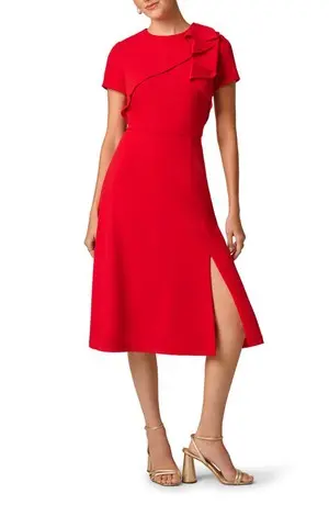 Adrianna Papell Ruffle Sheath Dress - Red