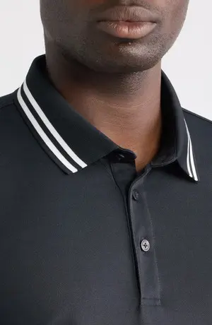 SWANNIES Thatcher Tipped Performance Polo - Black