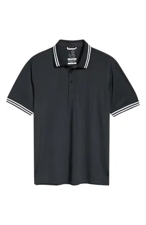 SWANNIES Thatcher Tipped Performance Polo - Black