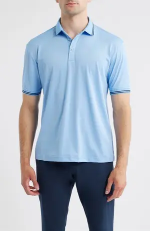 SWANNIES Thatcher Tipped Performance Polo Periwinkle