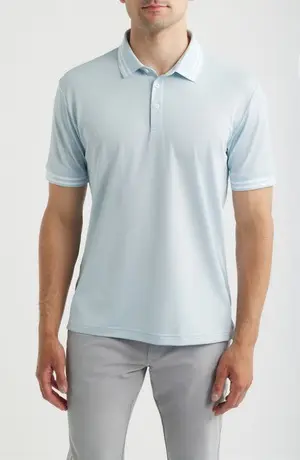 SWANNIES Thatcher Tipped Performance Polo - Sky