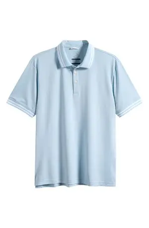SWANNIES Thatcher Tipped Performance Polo - Sky