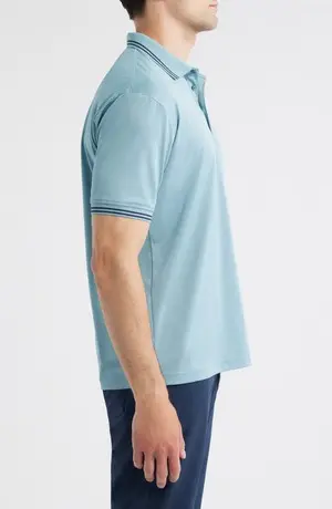 SWANNIES Thatcher Tipped Performance Polo - Slate
