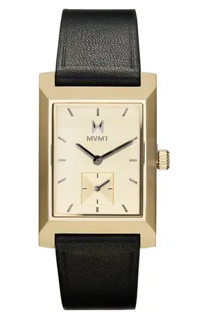 MVMT Leather Strap Watch - Gold