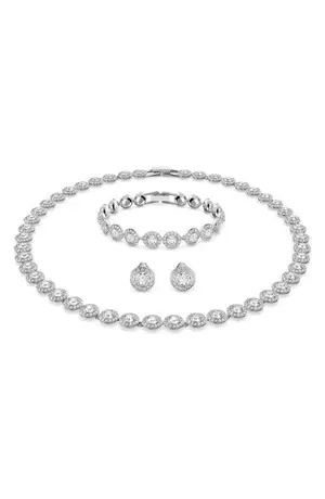 SWAROVSKI Una All Around Crystal Jewelry Set - White/ Silver