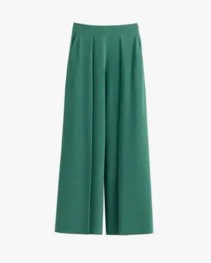 Cuyana Silk Pleated Pant - Sea Green