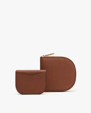 Cuyana Duo Small Zip Wallet - Dark Chestnut