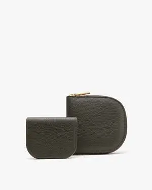 Cuyana Duo Small Zip Wallet - Dark Green