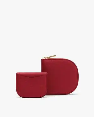 Cuyana Duo Small Zip Wallet - Sangria