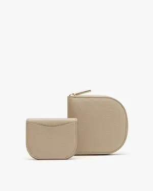 Cuyana Duo Small Zip Wallet - Stone