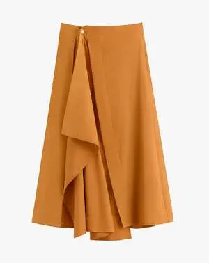 Cuyana Linen Wrap Skirt - Saffron