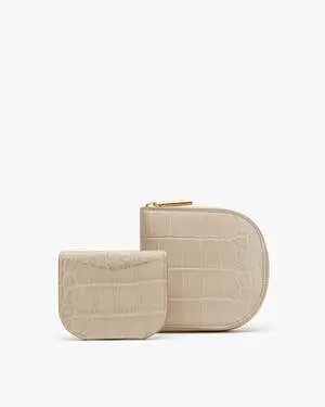 Cuyana Duo Small Zip Wallet - Stone