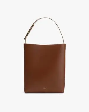 Cuyana Linea Leather Tote - Dark Chestnut