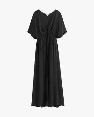 Cuyana Tie Front Cover Up - Black