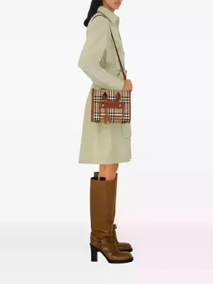 Burberry Mini Freya Tote Bag In Check Coated Cotton Blend