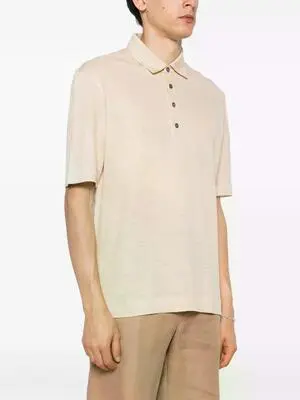 Zegna Short-sleeve Linen Polo Shirt - Neutrals