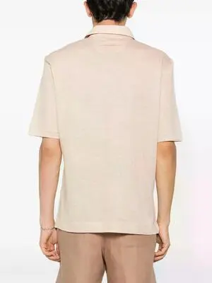 Zegna Short-sleeve Linen Polo Shirt - Neutrals