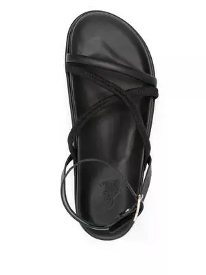 ANCIENT GREEK SANDALS 30mm Crossover Platform Sandals - Black