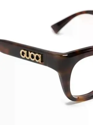 Gucci Crystal-embellished Glasses - Brown