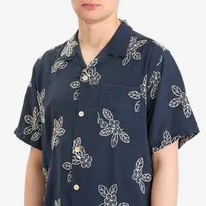 FORET Leo Embroidery Vacation Shirt - Navy