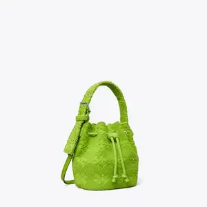 Tory Burch T Monogram Terry Mini Bucket Bag - Bright Fern