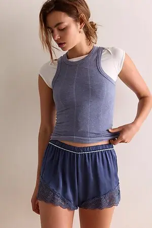 Free People So Soft Seamless Modal Racerback Tank - Navy Heather