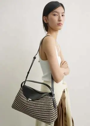 TOTEME T-lock Woven-leather Top Handle