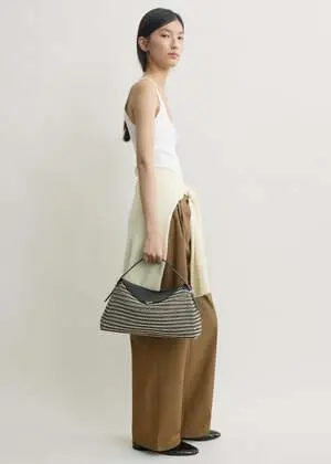 TOTEME T-lock Woven-leather Top Handle