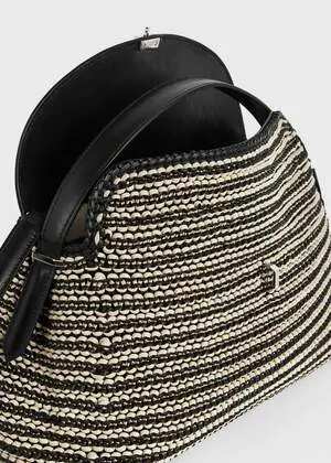 TOTEME T-lock Woven-leather Top Handle