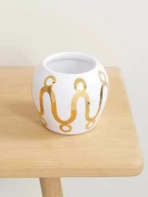 Themis Z Kyklos -plated Ceramic Vase - Gold