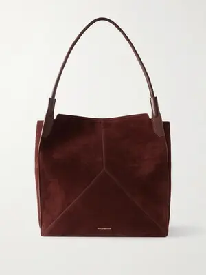 Victoria Beckham Leather-trimmed Suede Tote