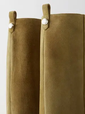 Attico Lea Suede Knee Boots - Green