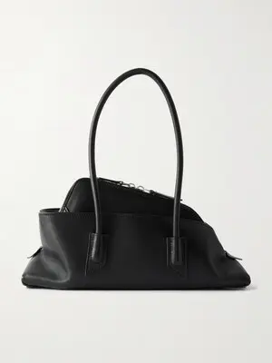 Attico La Passeggiata Small Leather Tote - Black
