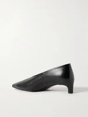 JIL SANDER Glossed-leather Kitten Heel Pumps - Black
