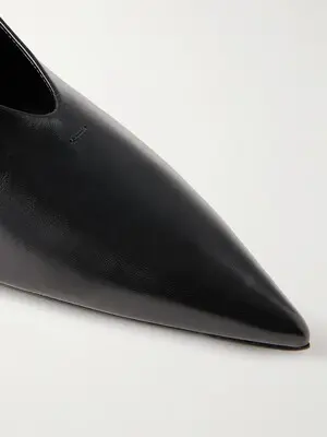 JIL SANDER Glossed-leather Kitten Heel Pumps - Black