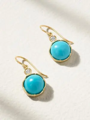 Irene Neuwirth Classic 18-karat Turquoise And Diamond Earrings - Gold