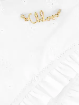 Chloé Embellished Ruffled Broderie Anglaise Bikini Briefs